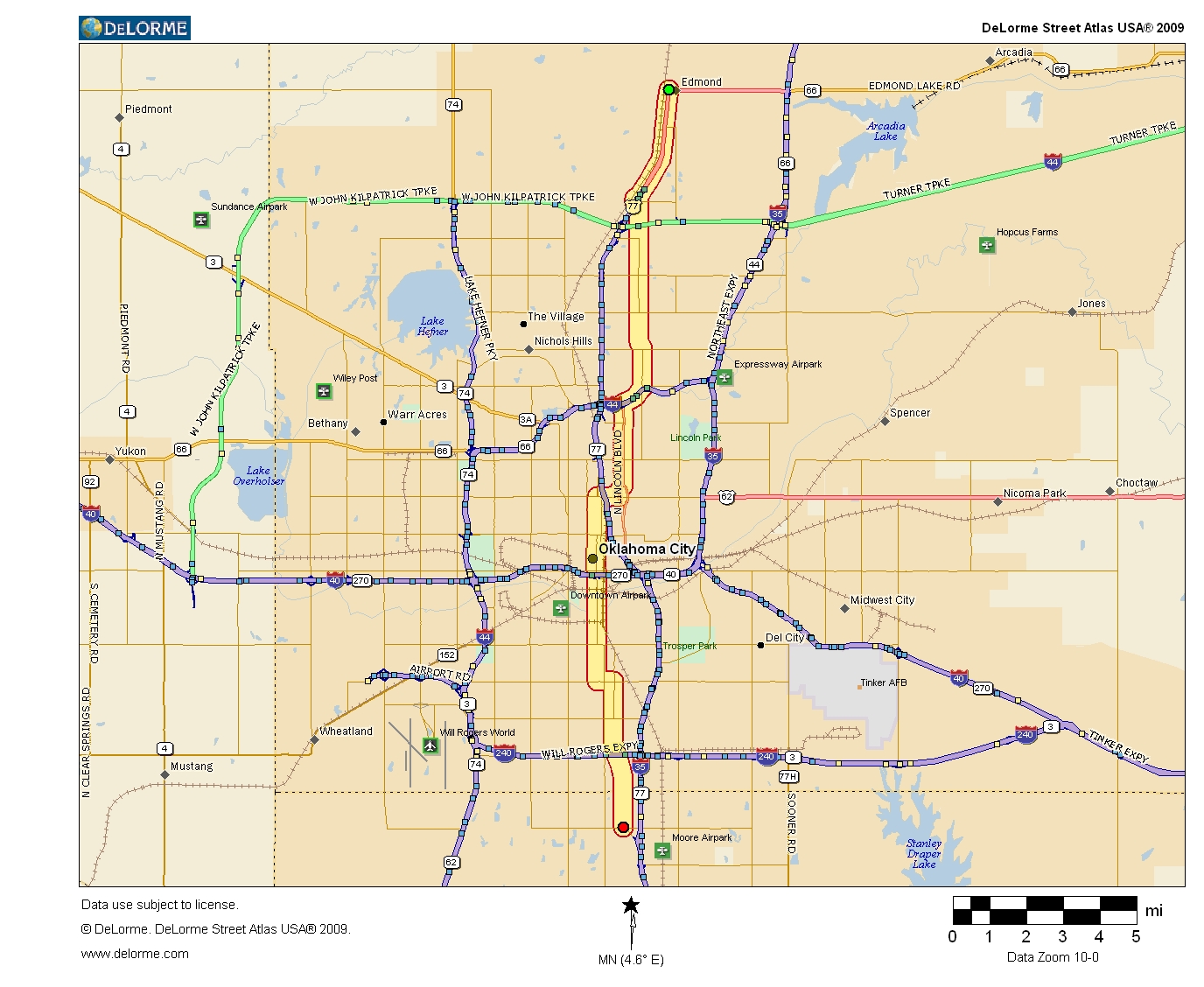 Oklahoma Highways US Route 77 Oklahoma City Area Oklahoma Highways US Route 77 Oklahoma City Area